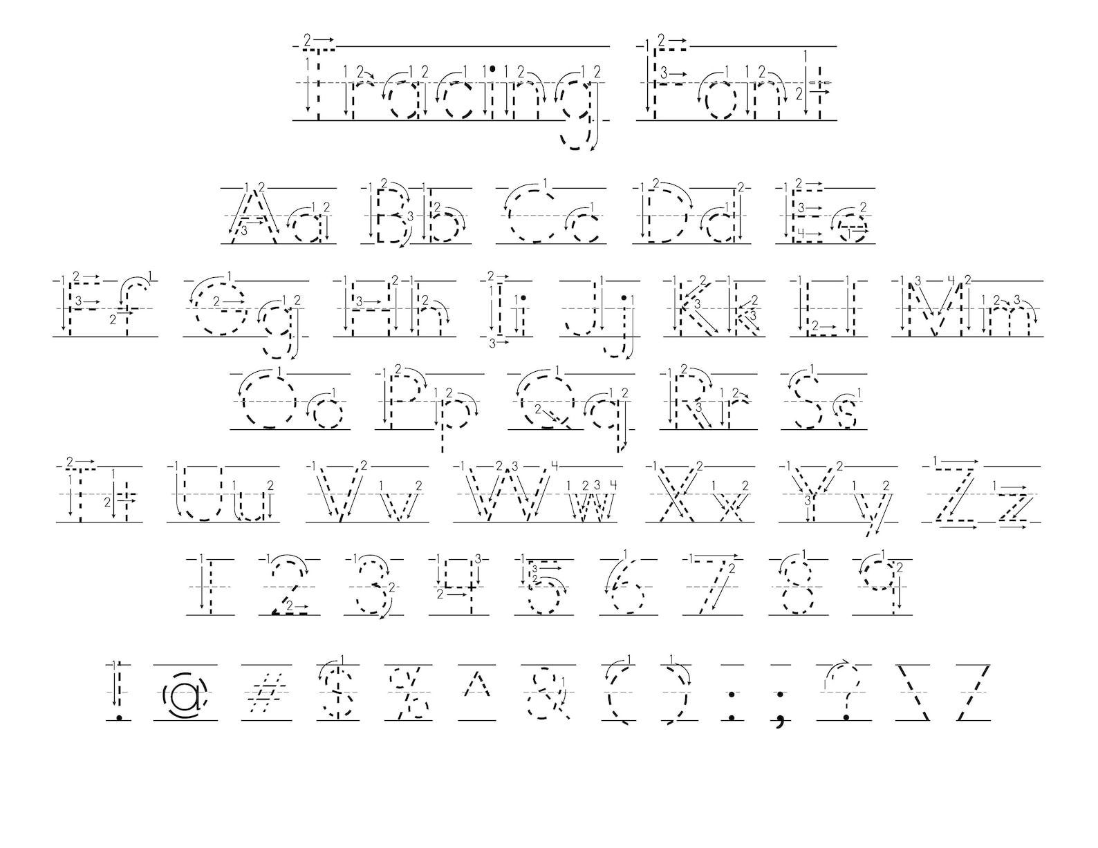 Tracing Font - Teacher Font, Student Fonts, Handwriting Fonts ...