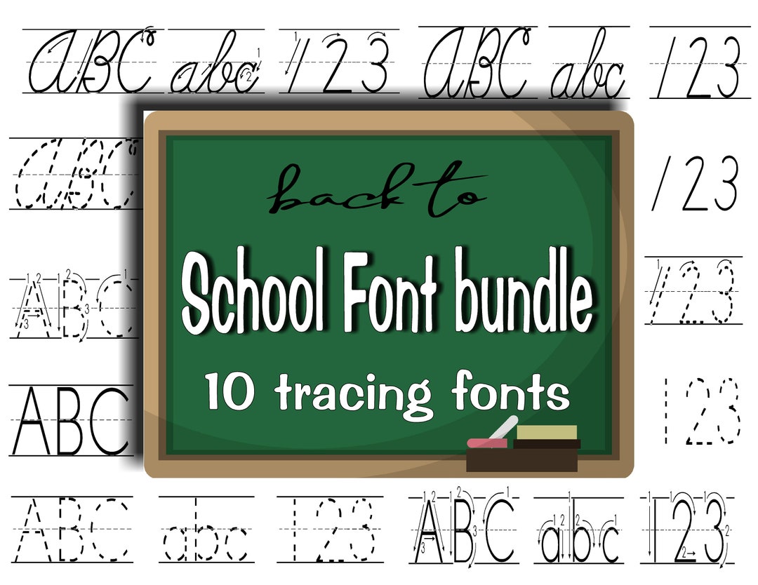 10 Tracing Font Bundle! 5 Print 5 Cursive. Great for Classroom ...