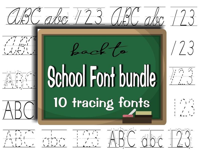 10 Tracing Font Bundle! 5 Print 5 Cursive. Great for Classroom ...