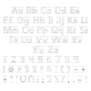 5 Tracing/ Handwriting Practice Font Bundle. Letters and Numbers ...