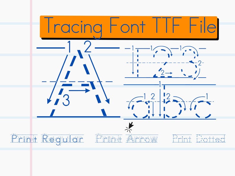 Tracing Font - Teacher Font, Student Fonts, Handwriting Fonts ...