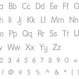 Dot to Dot Tracing/handwriting Practice Font. Letters and Numbers TTF ...