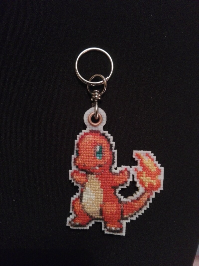 Charmander Cross Stitch Keychain - Etsy