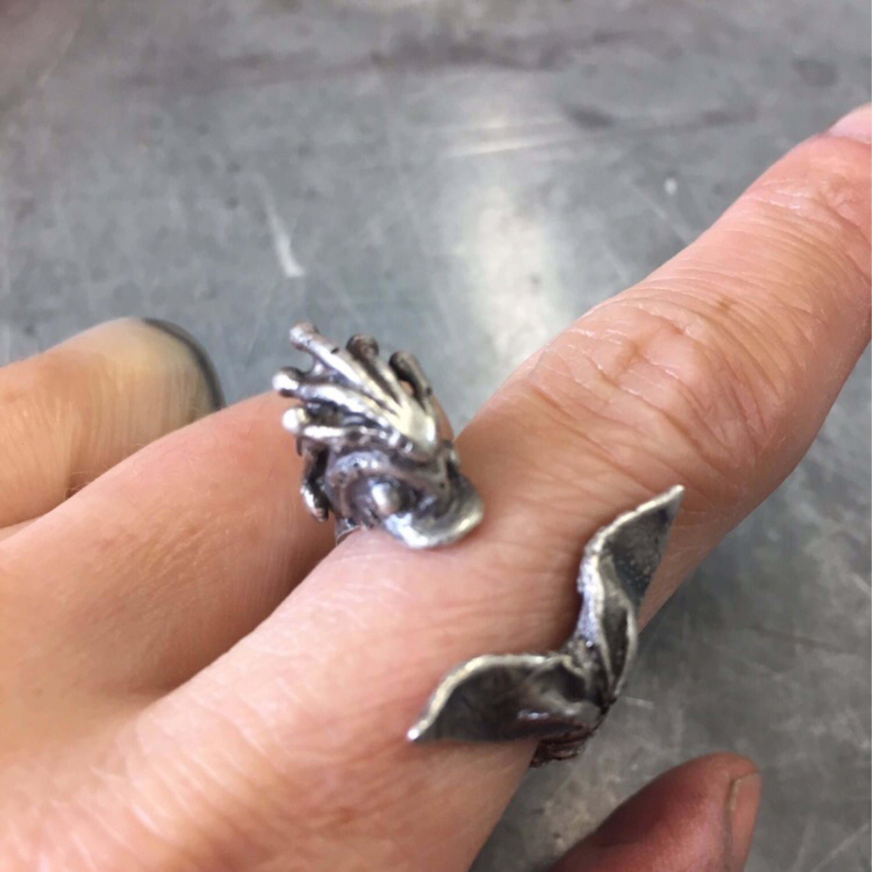 Delphin Ring Medieval Heraldry Dolphin Ring Made of Sterling | Etsy