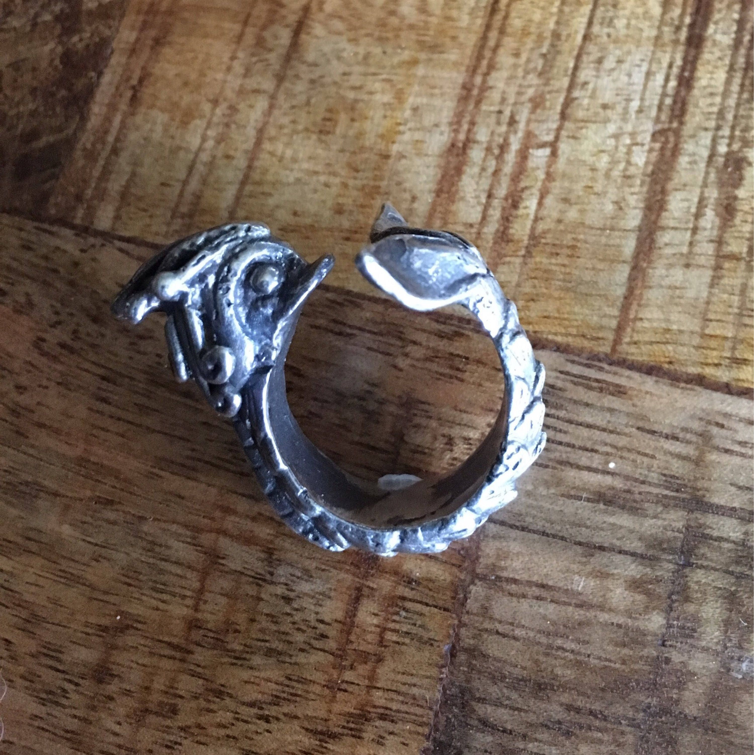 Delphin Ring Medieval Heraldry Dolphin Ring Made of Sterling | Etsy