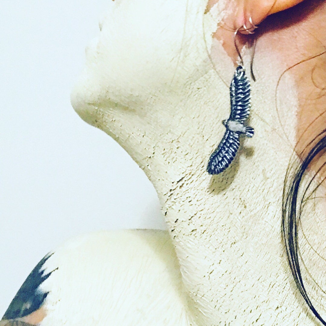 On the Wing Earrings / Eagle, Falcon, Bird, Handmade From Sterling ...