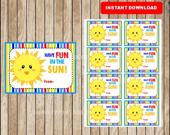 Printable Sun End of School Cards ,sunshine Teacher Favor Tag ...