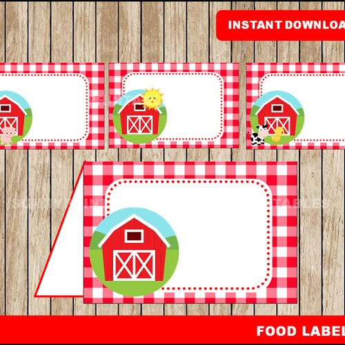 Farm Food Labels Printable Farm Tent Cards Farm Party Food - Etsy