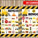 Construction Bingo Game - Printable - 30 Different Cards - Party Game ...