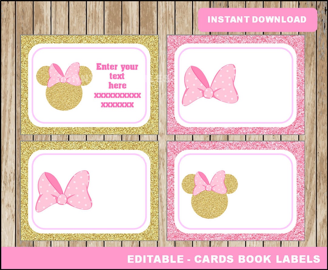 Minnie Mouse School Label - Name Label - Name Tag Sticker - Back to ...