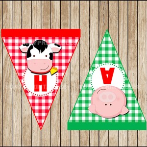 Farm Triangle Banner; Printable Farm Banner, Farm Party Banner Instant ...