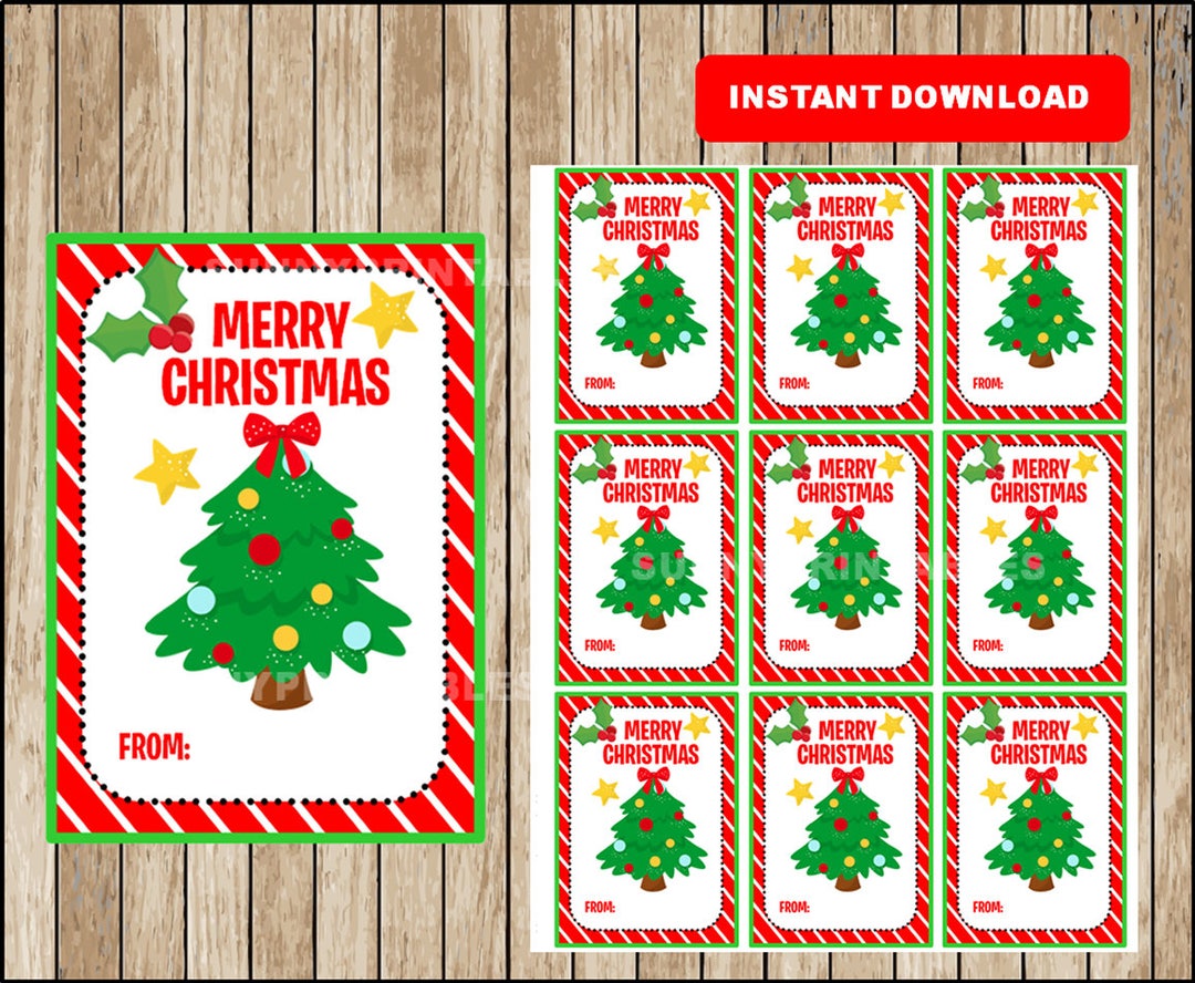 Printable Christmas Tree Gift Tags - Instant Download - Etsy