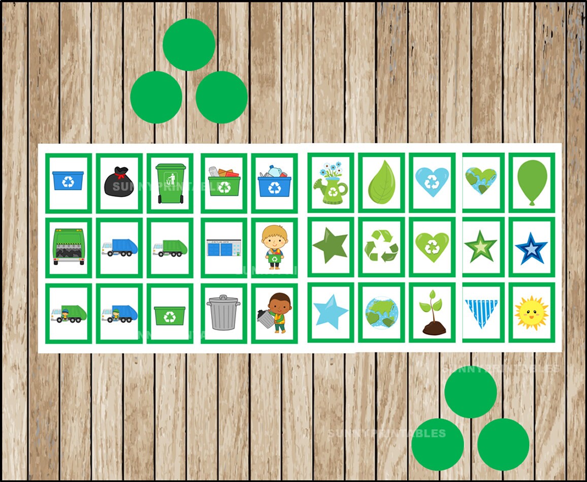 Printable 20 Garbage Truck Bingo Cards; Printable Garbage Truck Bingo ...