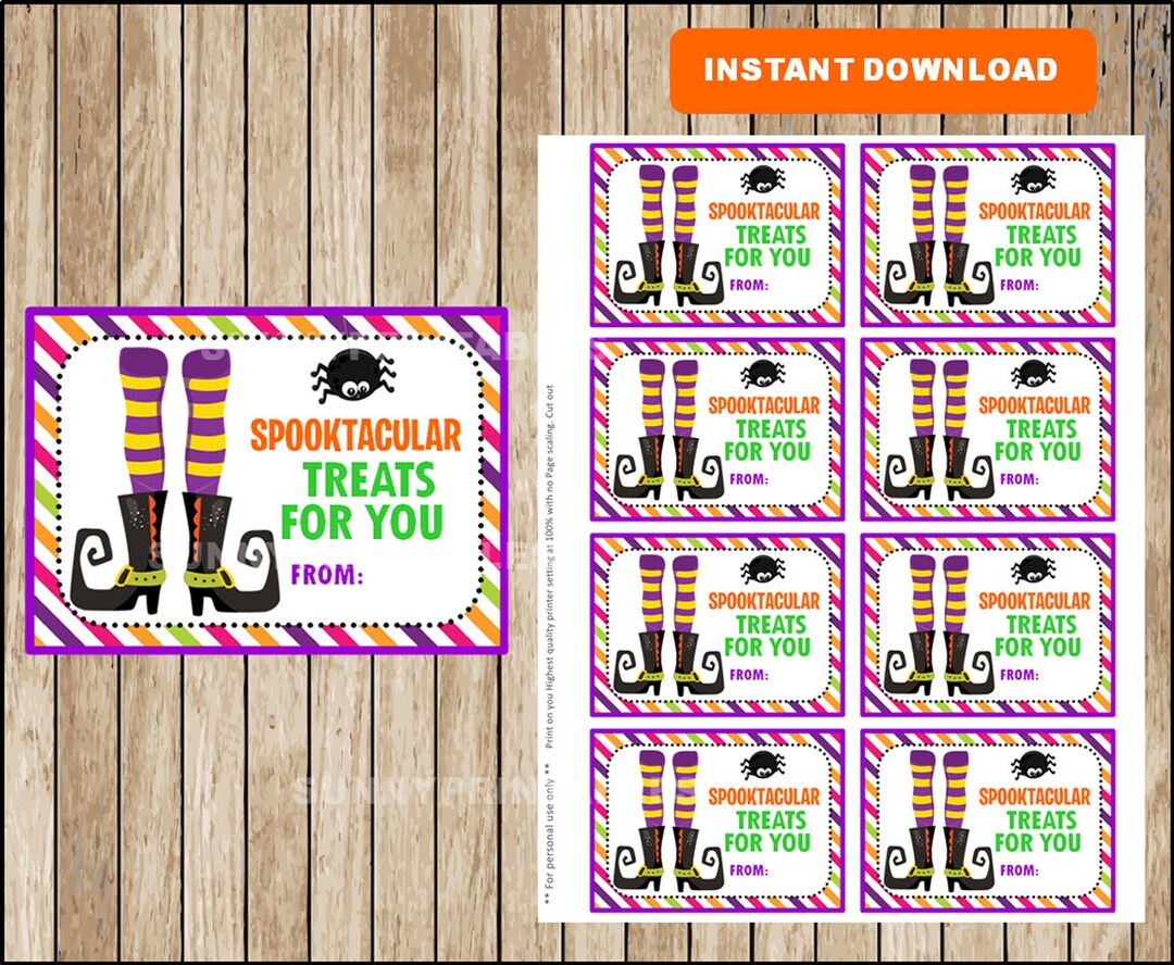 Spooktacular Thank You Tags - Halloween Tags - Halloween Favor Tags ...