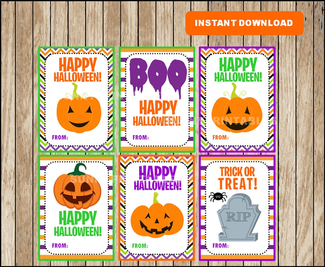 INSTANT DOWNLOAD Happy Halloween Boo Halloween Gift Tags | Etsy