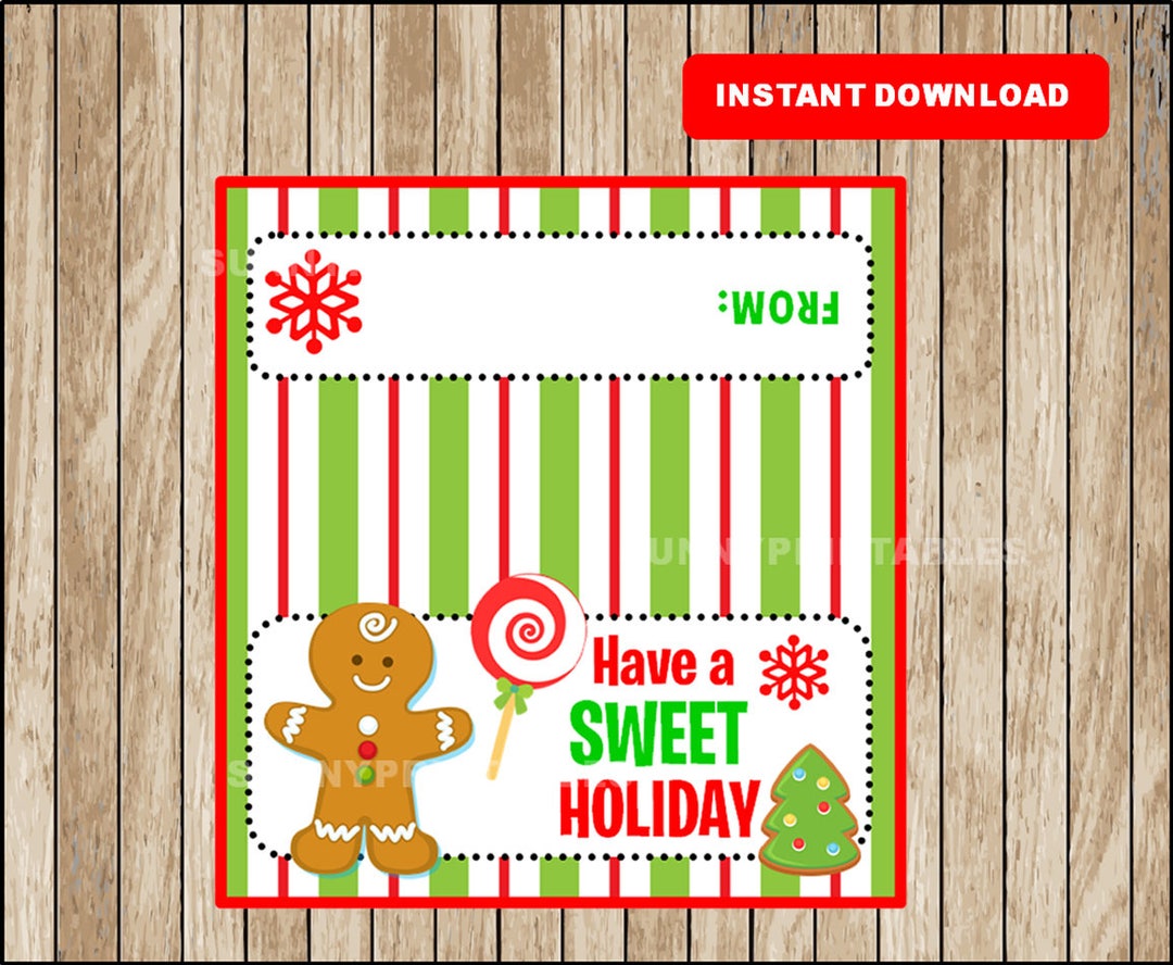 Gingerbread Man Treat Bag Toppers, Christmas Bag Topper Printable DIY ...