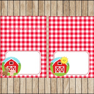 Farm Food Labels; Printable Farm Tent Cards, Farm Party Food Tent Cards ...