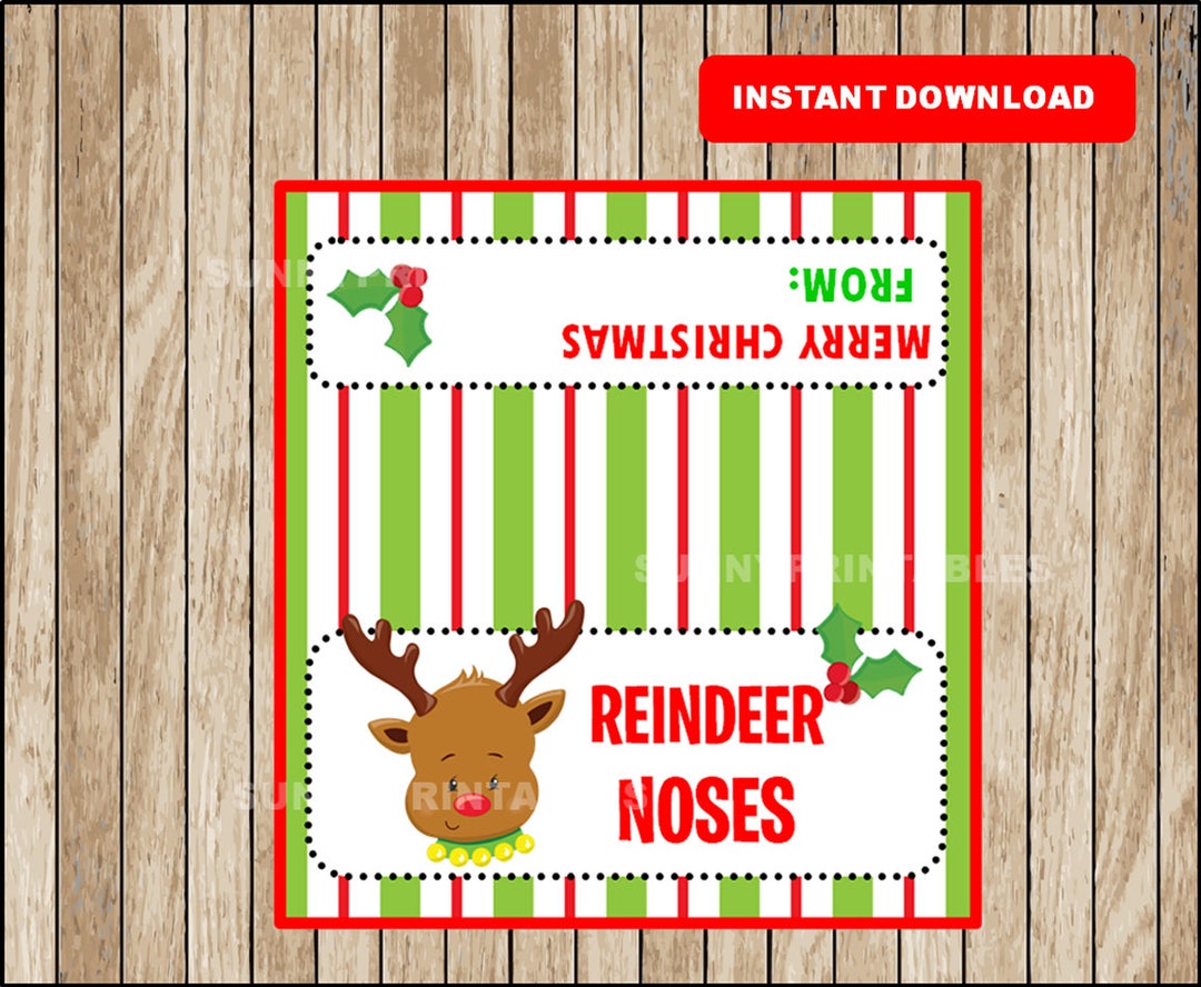 Reindeer Noses Bag Toppers - Printable Instant Download - Etsy