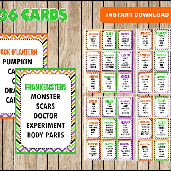 Halloween Taboo Games - Etsy