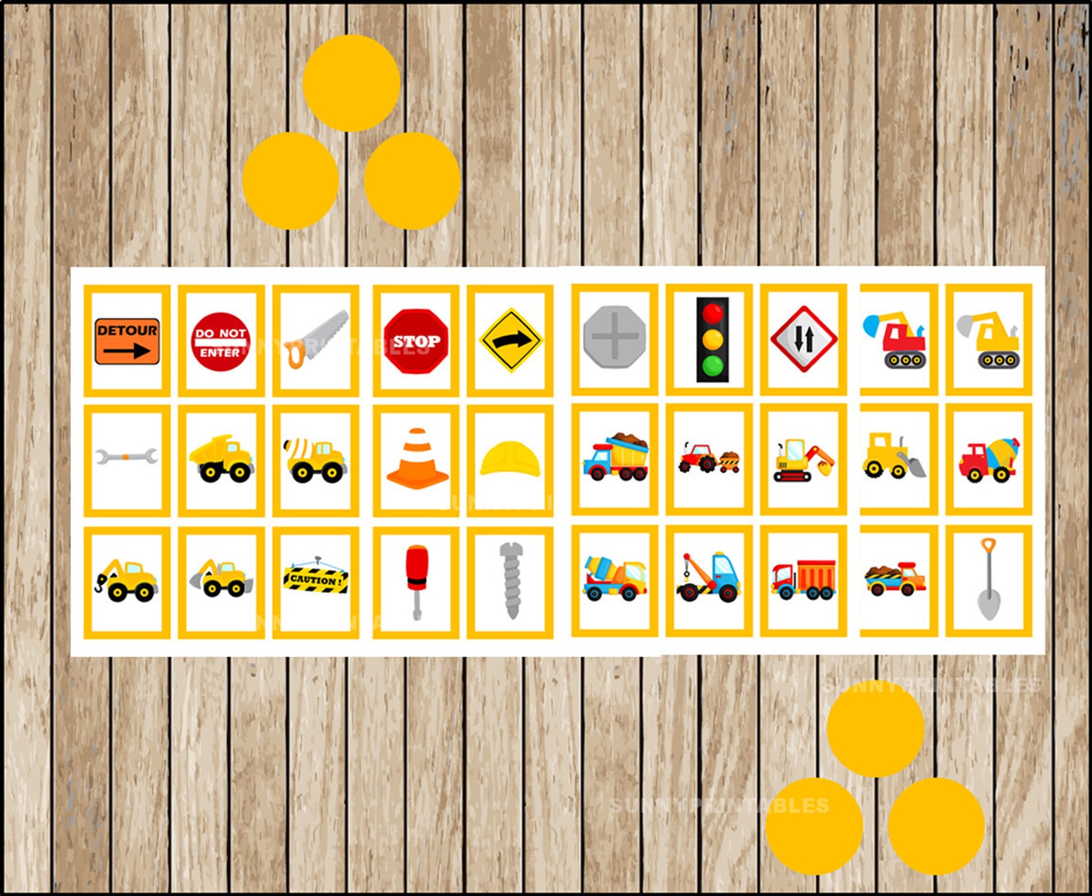 Construction Bingo Game Printable 30 Different Cards | Etsy