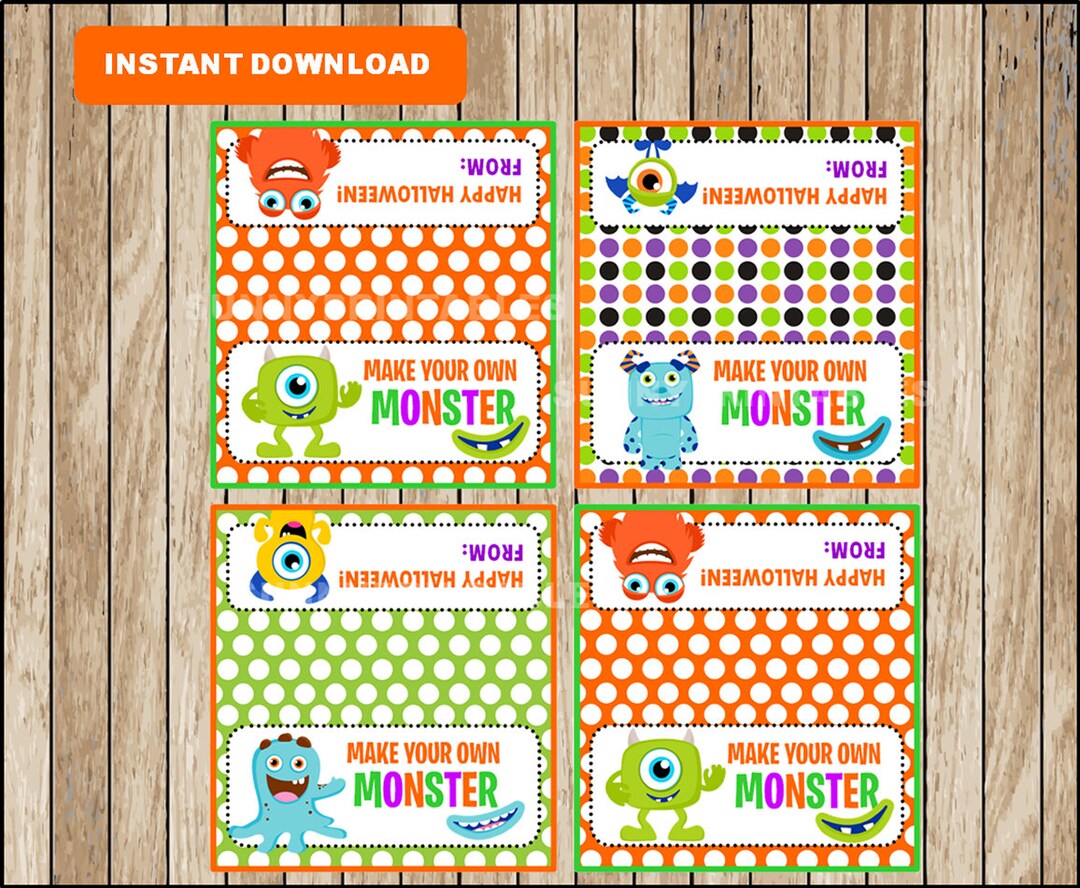 Make Your Own Monster Bag Topper for Monster Halloween Favor, Party ...