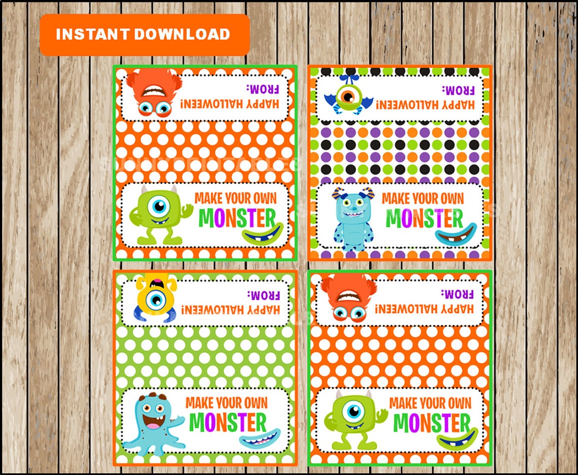 Make Your Own Monster Bag Topper for Monster Halloween Favor - Etsy