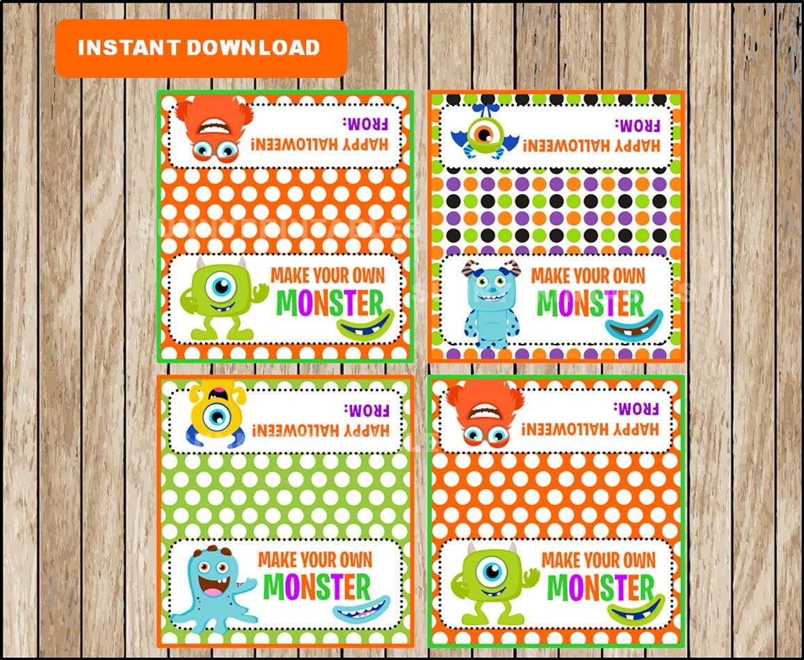 Make Your Own Monster Bag Topper For Monster Halloween Favor | Etsy