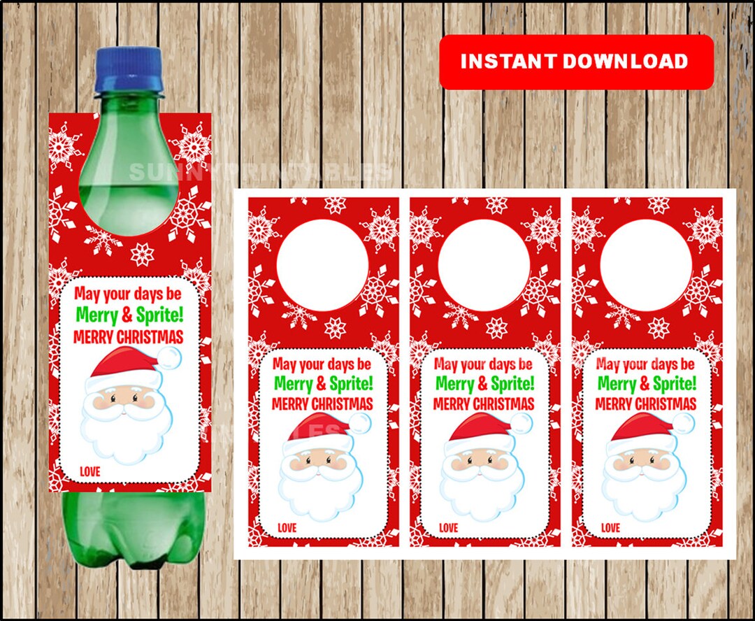 Printable Christmas Sprite Gift Tags Sprite Bottle Tags May Your Days ...