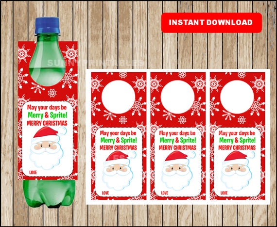Printable Christmas Sprite Gift Tags Sprite Bottle Tags - Etsy