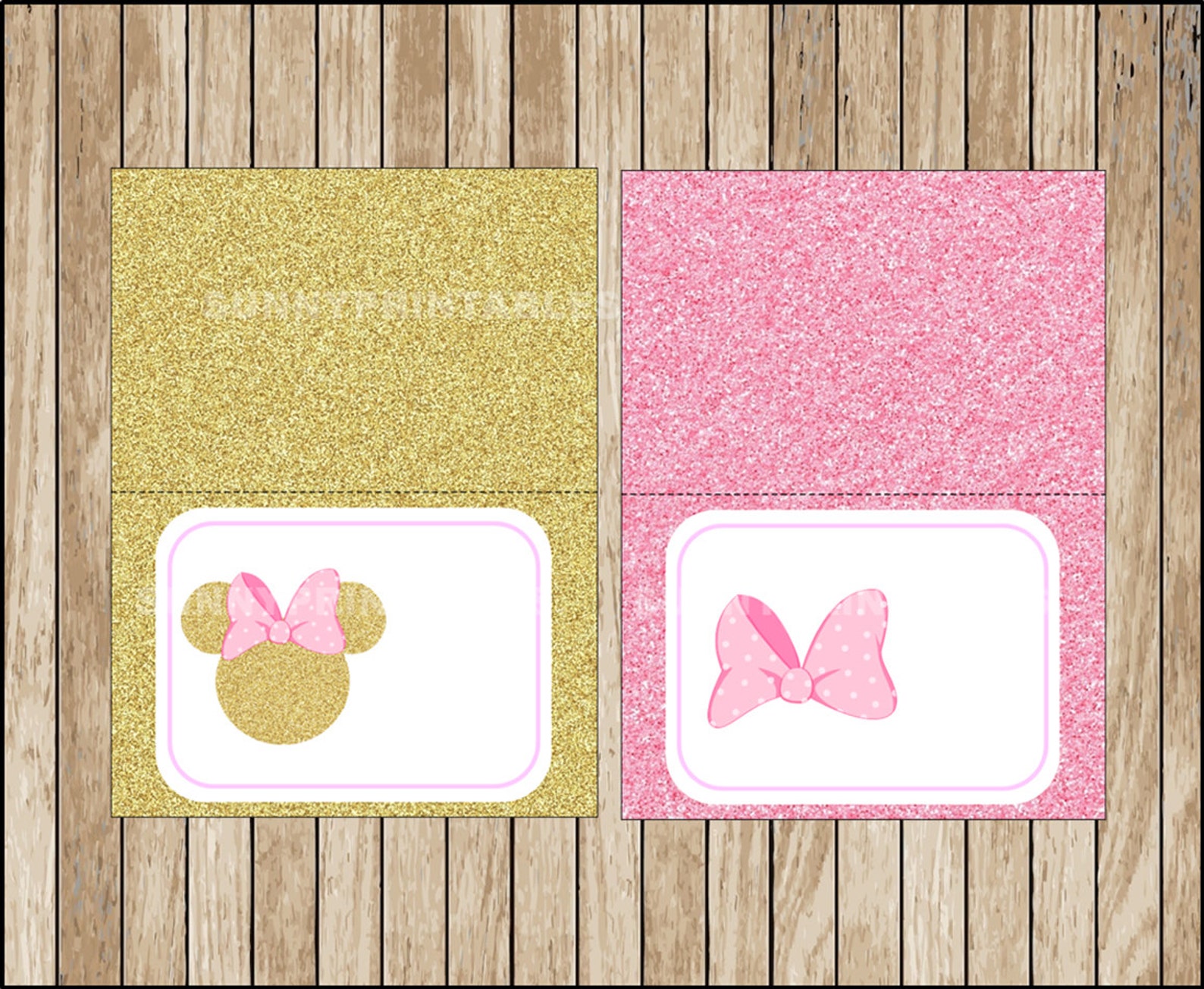 Pink and Gold Minnie Mouse food labels printable Minnie Pink | Etsy
