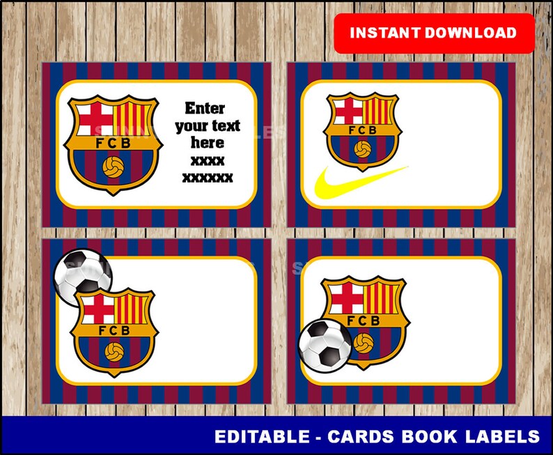 FC Barcelona School label name label name tag sticker | Etsy