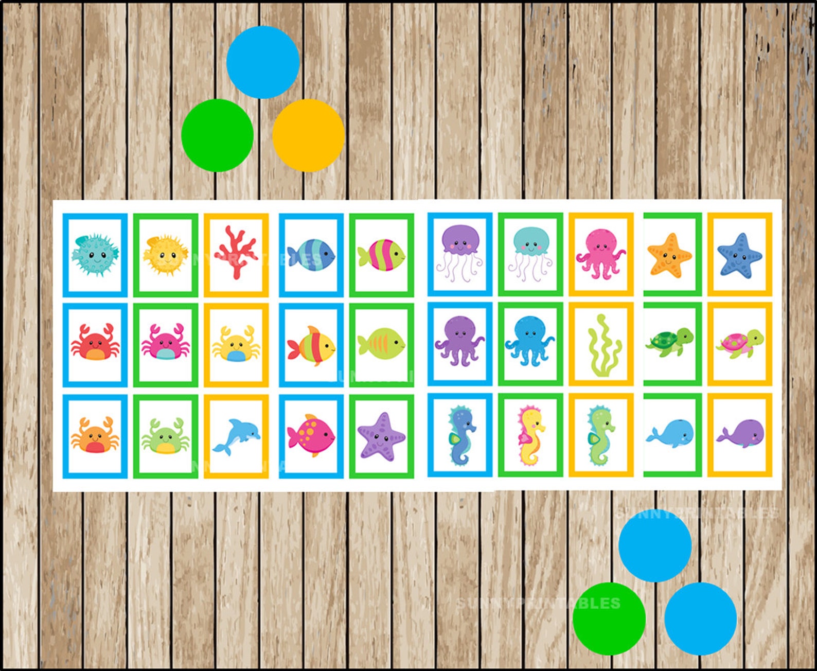 Printable 30 Under the Sea Bingo Cards Printable Under the Sea Bingo ...