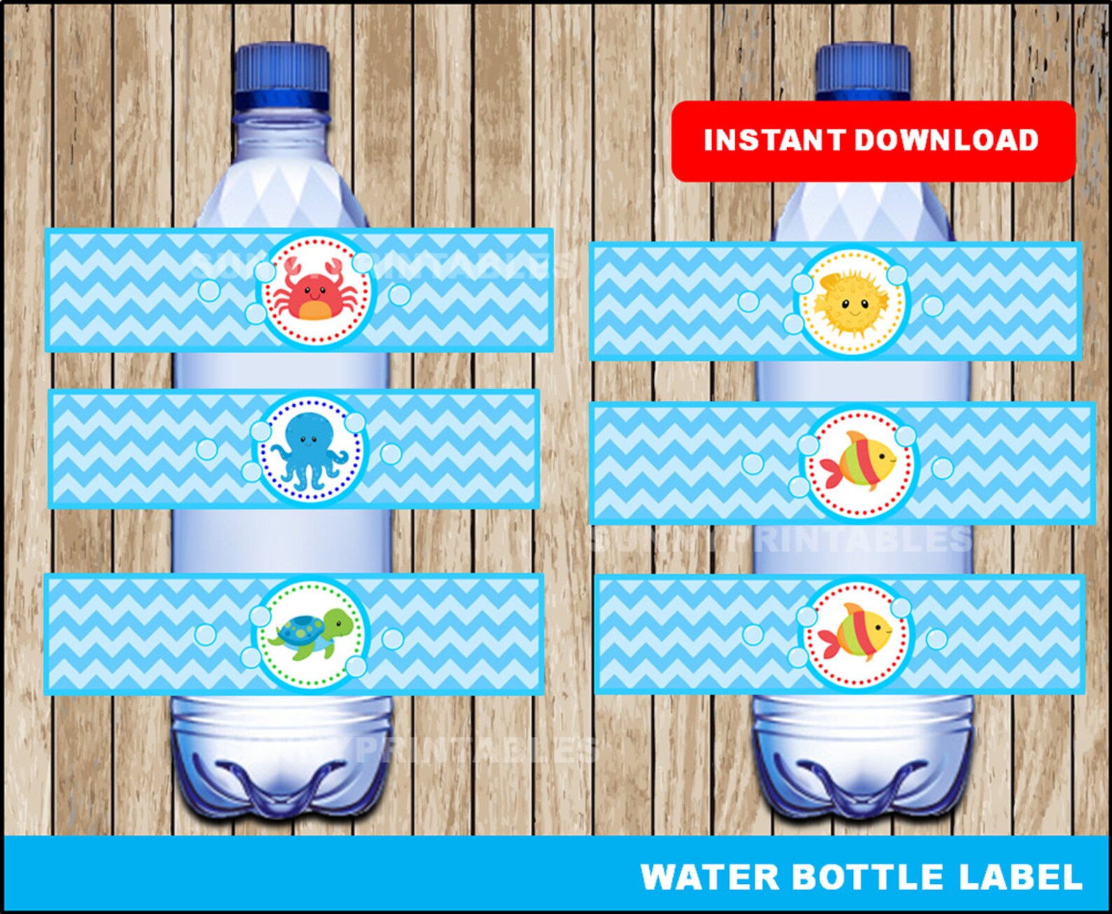 Under The Sea water bottle labels printable Under The Sea | Etsy