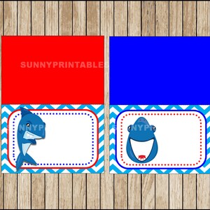 Shark Food Labels; Printable Shark Tent Cards, Shark Party Food Tent ...