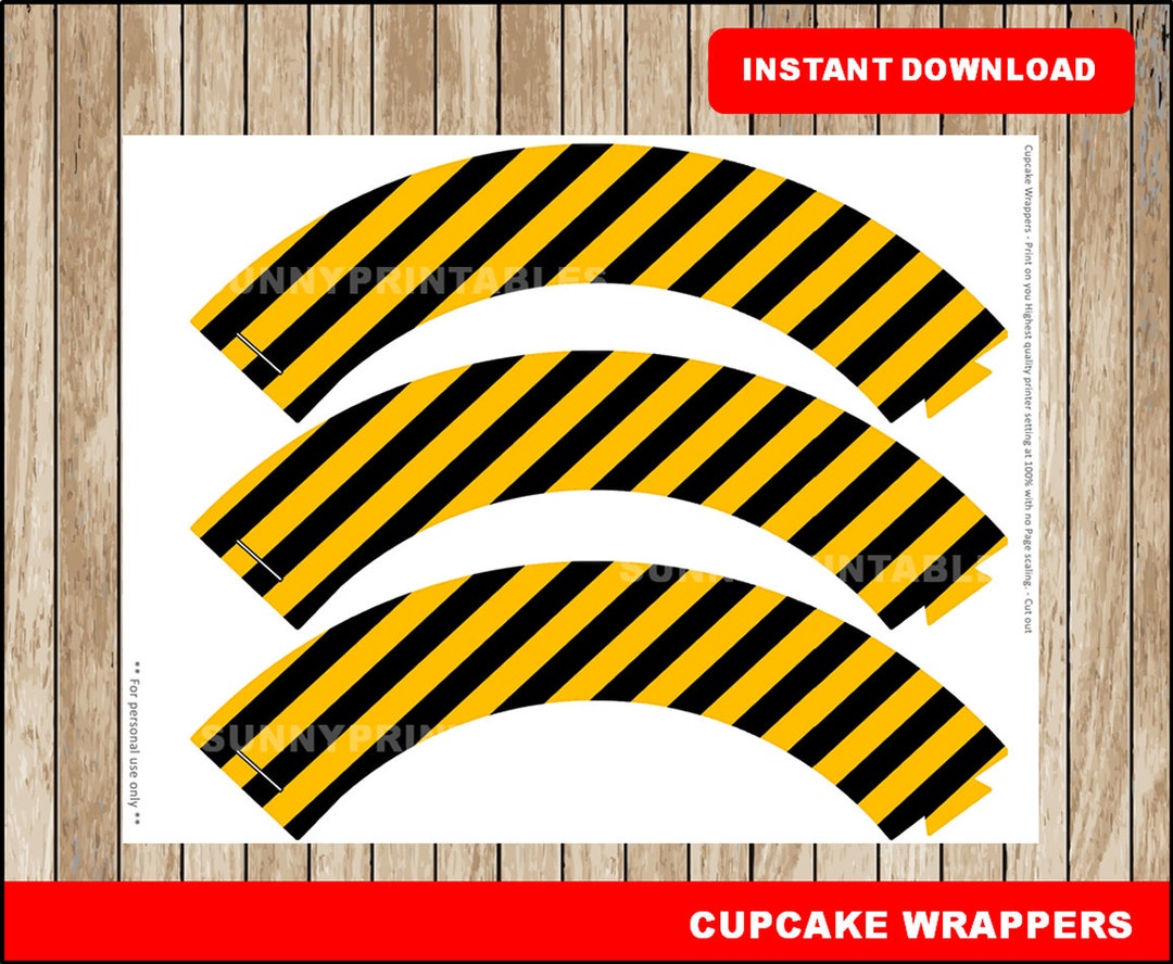 Construction Cupcakes Wrappers; Printable Construction Wrappers ...