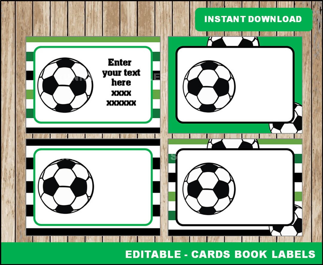 Soccer Printable Cards, Tags, Book Labels, Stickers, Kids Cards, Gift ...