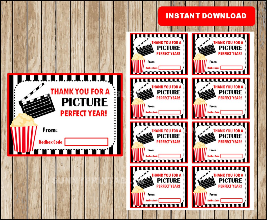 Thank You for A Picture Perfect Year Movie Gift Card, Teacher ...