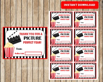 Thank You for A Picture Perfect Year Movie Gift Card. Teacher ...