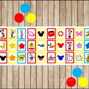 Printable 20 Mickey Mouse Bingo Cards; Printable Mickey Mouse Clubhouse ...