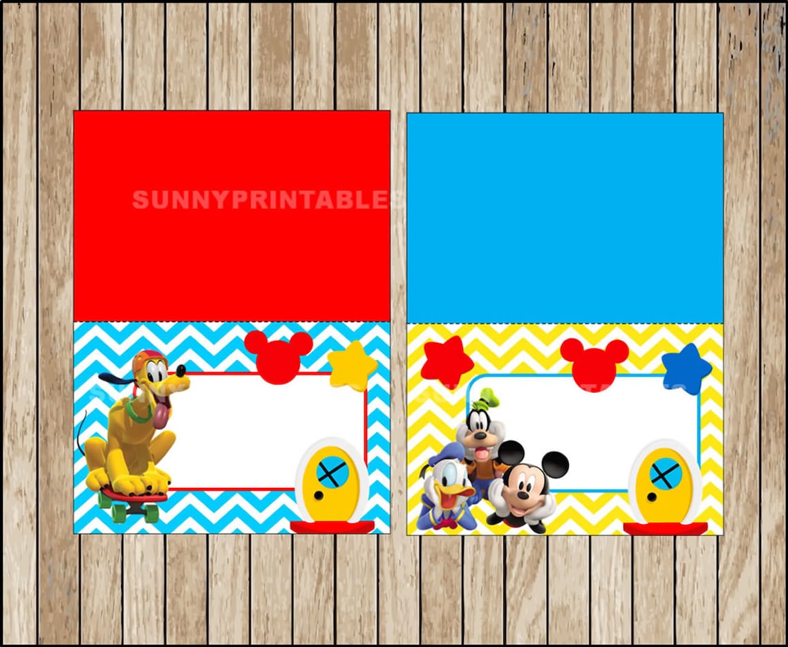 Mickey Mouse Food Labels; Printable Mickey Mouse Clubhouse Tent Cards ...