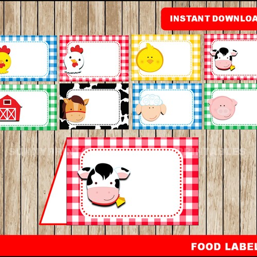 Farm Food Labels Printable Farm Tent Cards Farm Party Food - Etsy