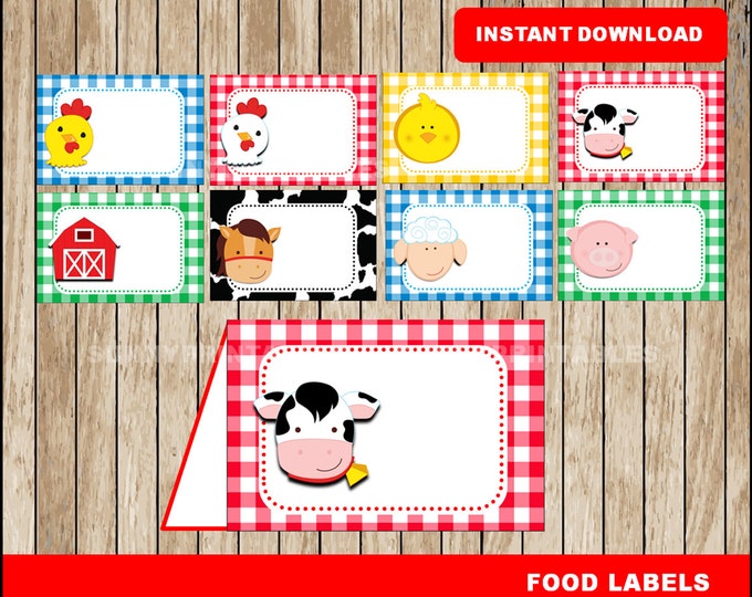 Farm Food Labels; Printable Farm Tent Cards, Farm Party Food Tent Cards ...