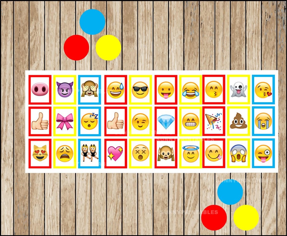 Printable 20 Emoji Bingo Cards Printable Emojis Bingo Game - Etsy