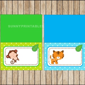 Safari Food Labels; Printable Safari Baby Shower Tent Cards, Safari ...