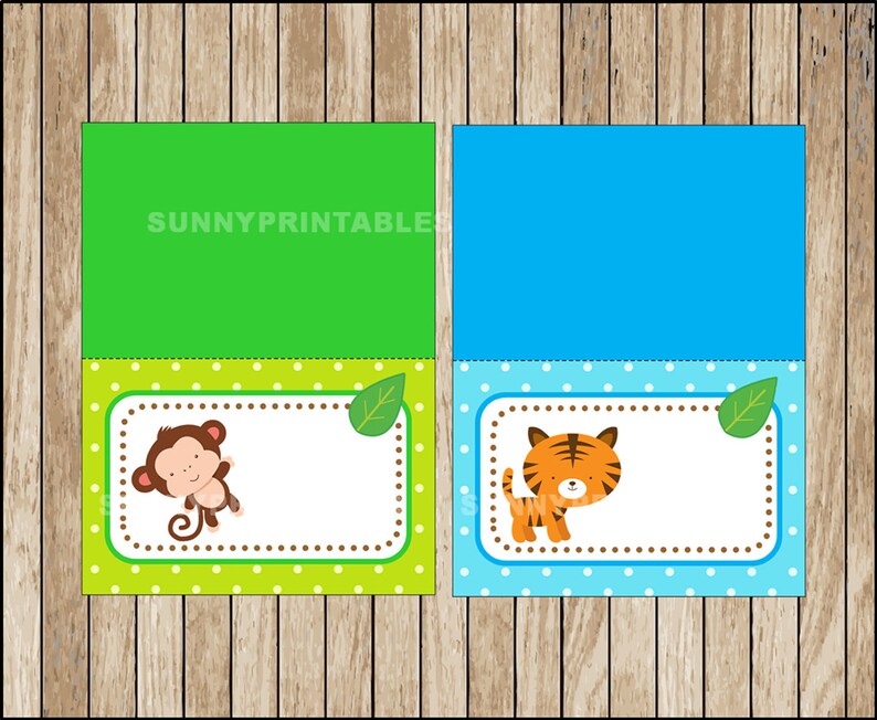 Safari food labels printable Safari baby shower tent cards | Etsy