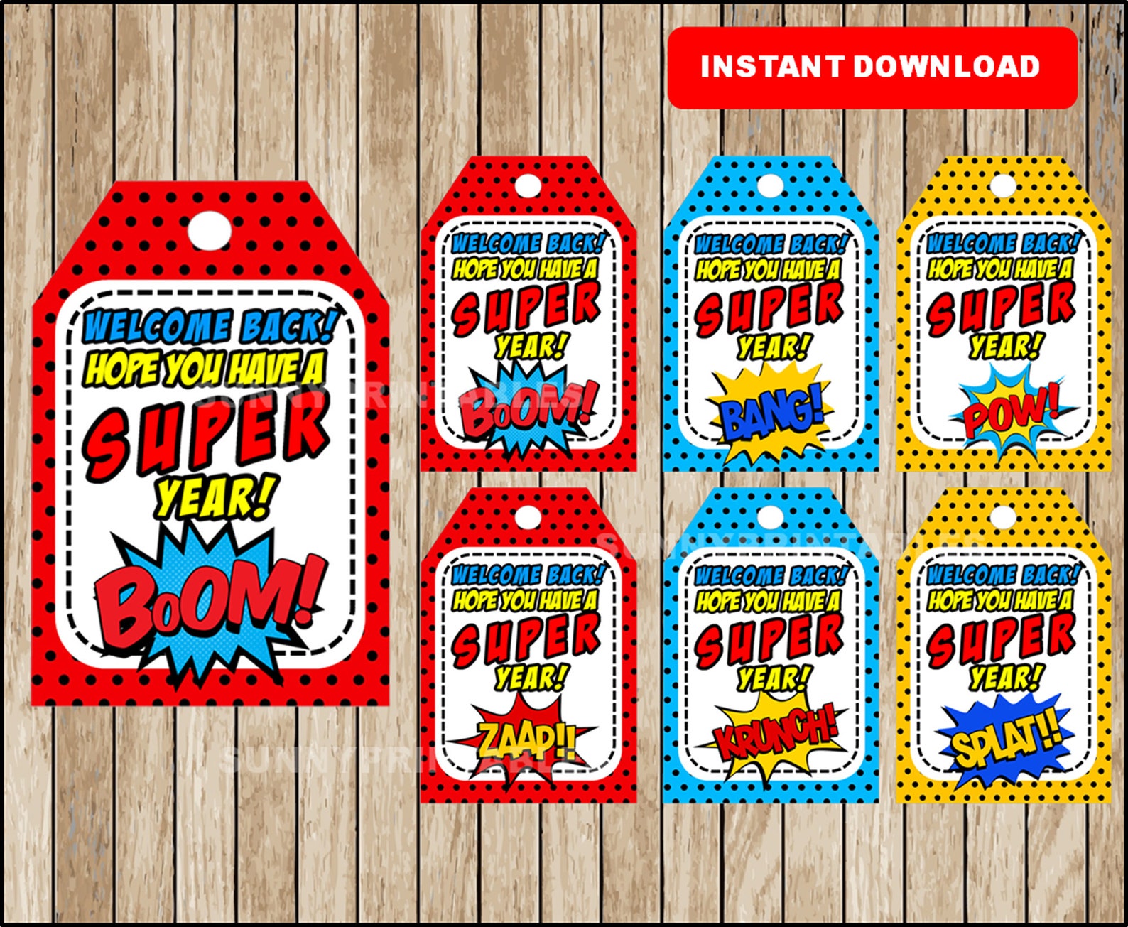 Welcome Back Hope you have a SUPER year Superhero tags | Etsy