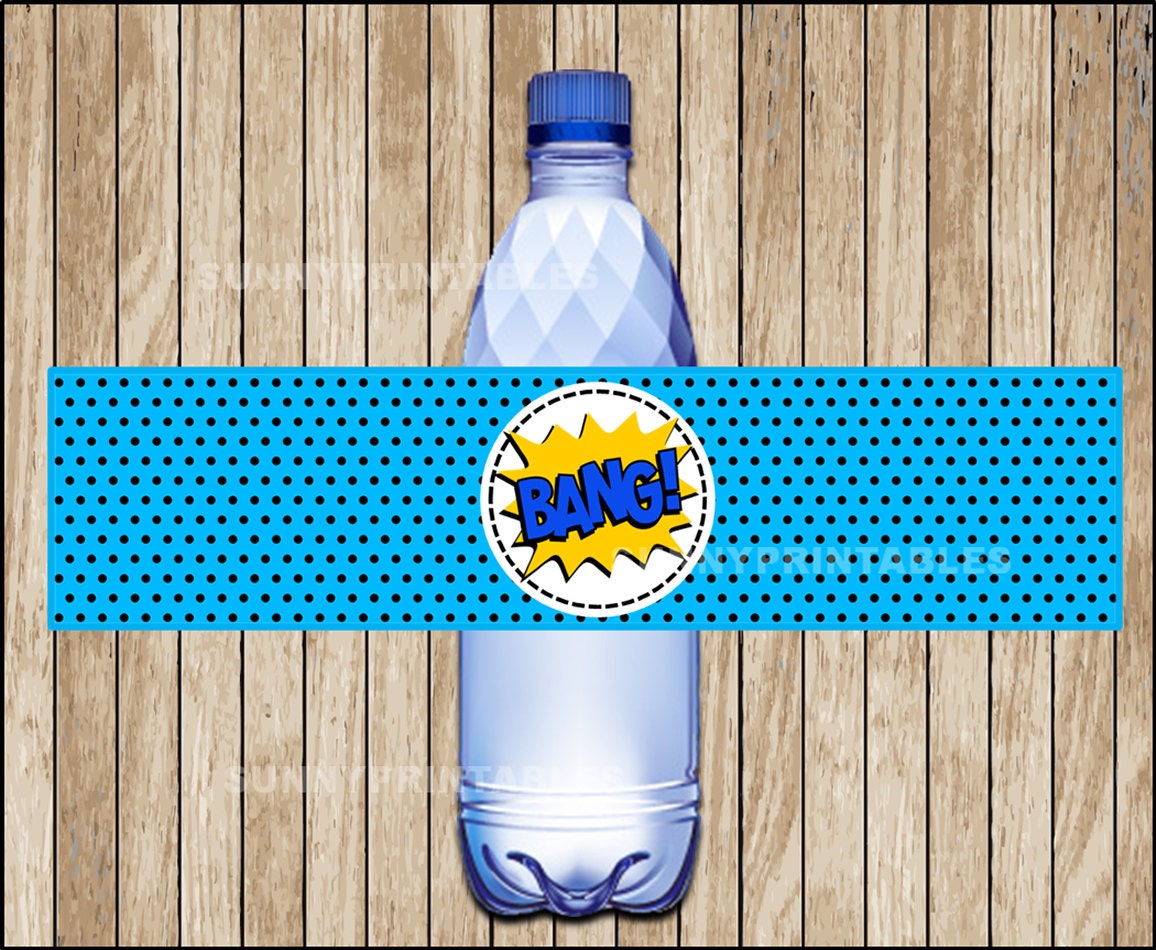 Superhero water bottle labels printable Super Hero water | Etsy