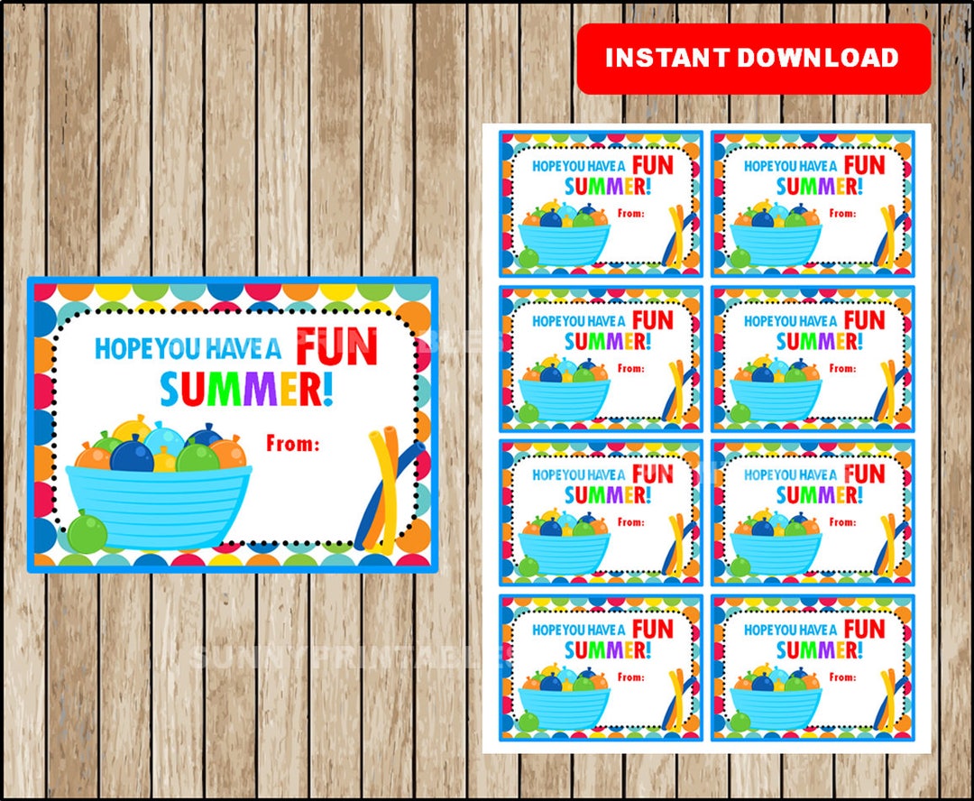 Printable Bursting With Fun End of School Cards , Water Balloon Funny ...