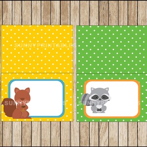 Woodland Food Labels; Printable Woodland Tent Cards, Woodland Party ...