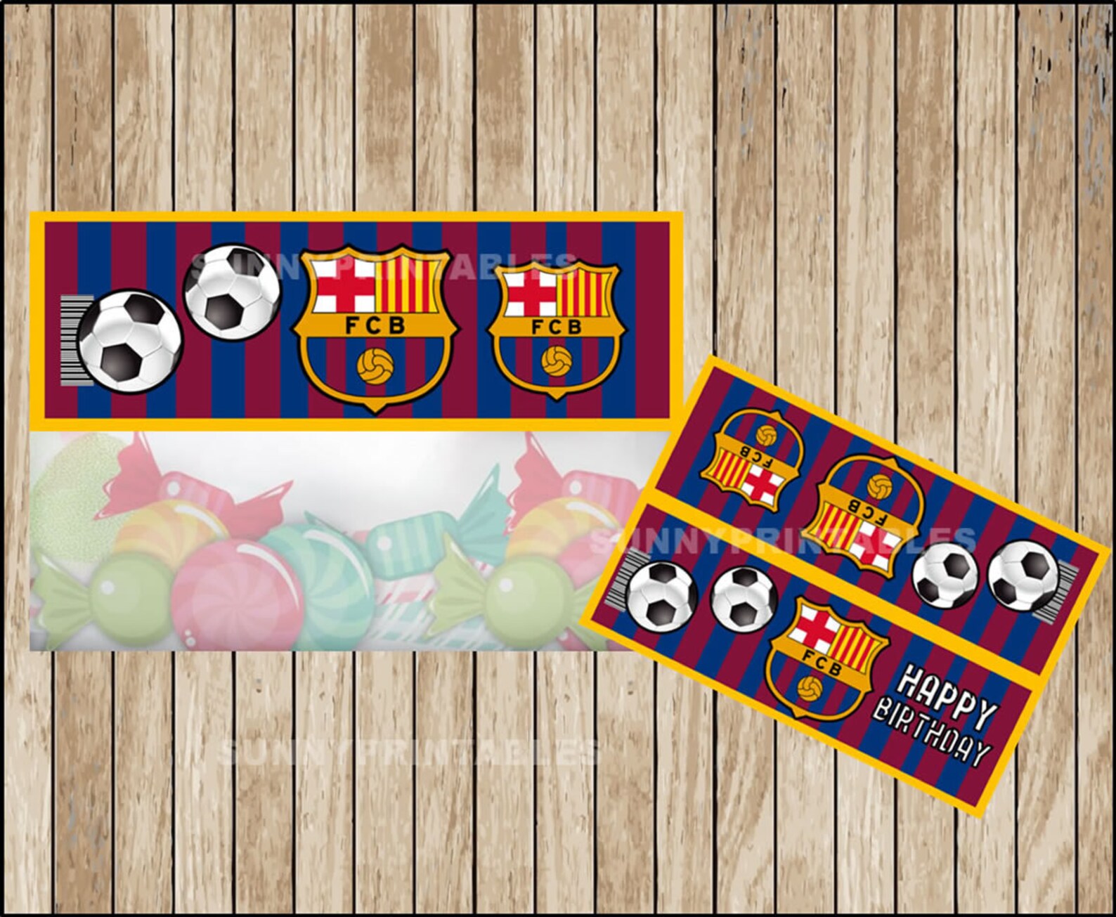 FC Barcelona Bags Toppers Printable FC Barcelona Treat Bags Toppers ...
